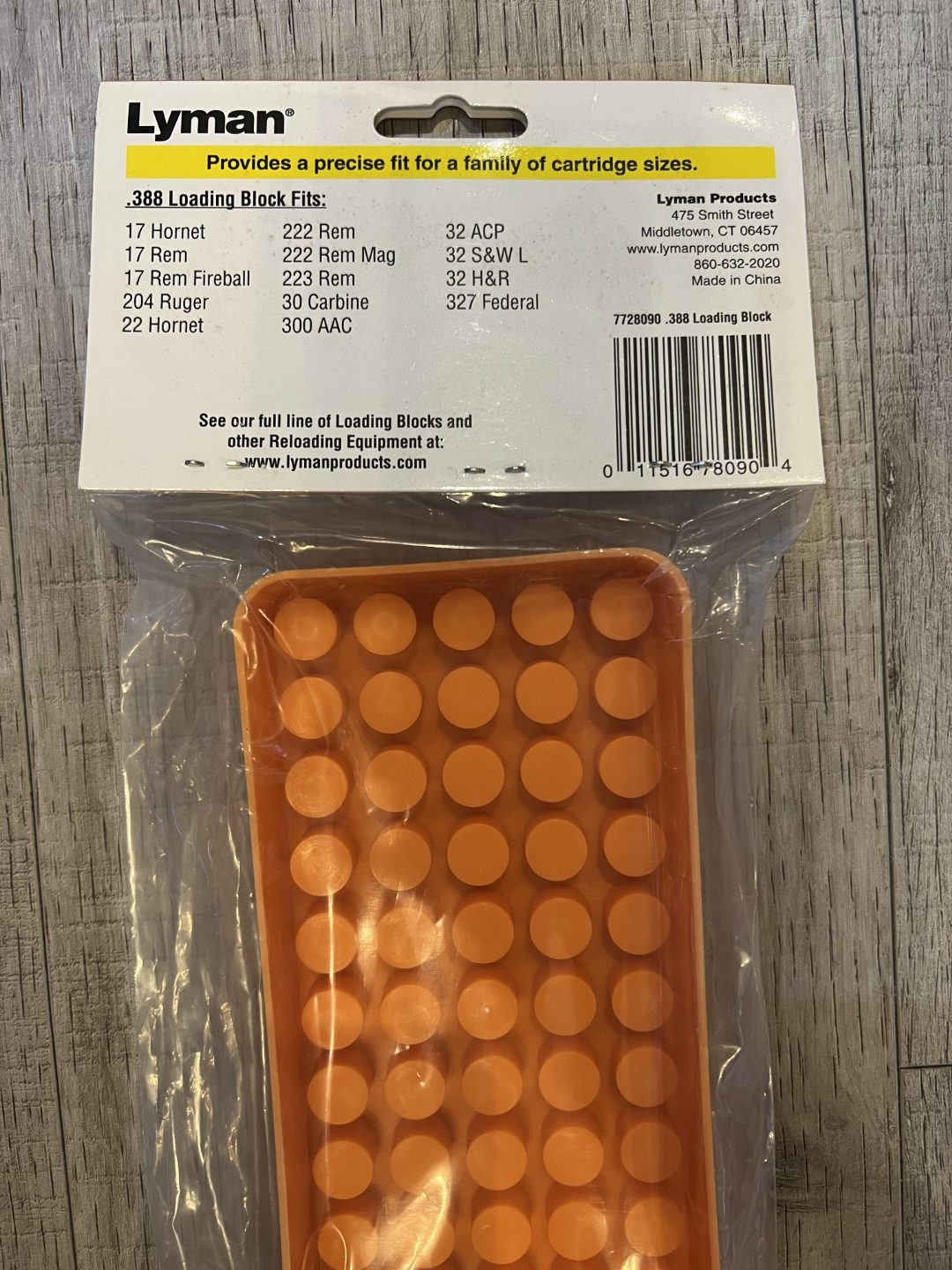LYMAN CUSTOM FIT .388 LOADING BLOCK FOR 223 REMINGTON + OTHERS # ...