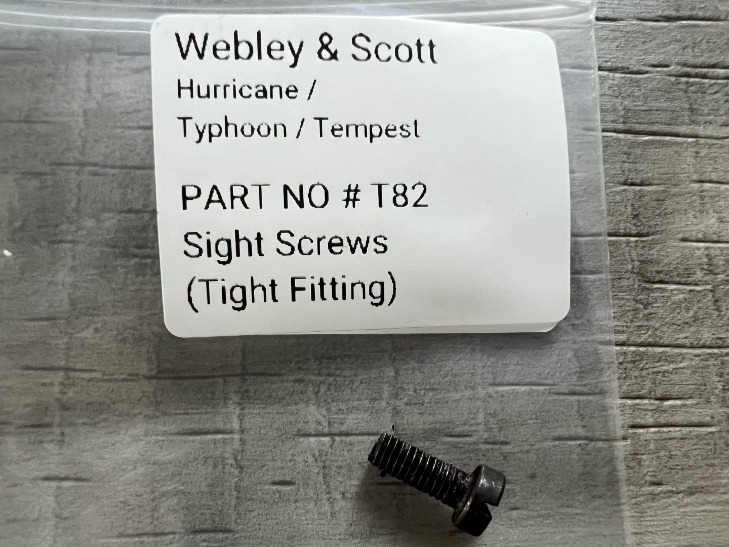 WEBLEY & SCOTT – WEBLEY HURRICANE, AIR PISTOL Part No # T82, SIGHT ...