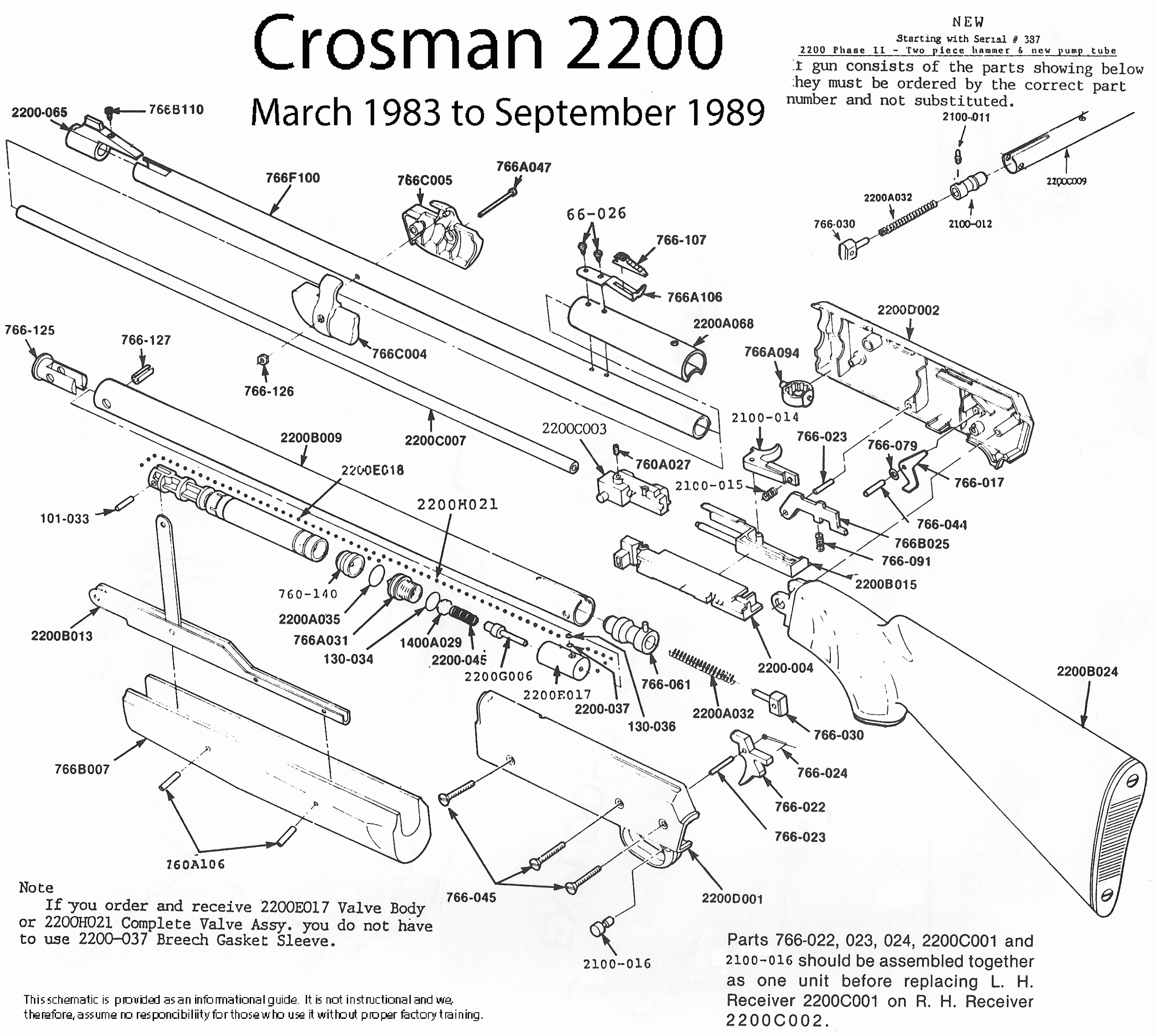 A-SCHEMATIC-CROSMAN – 2200 MAGNUM, AIR RIFLE – Gun Parts