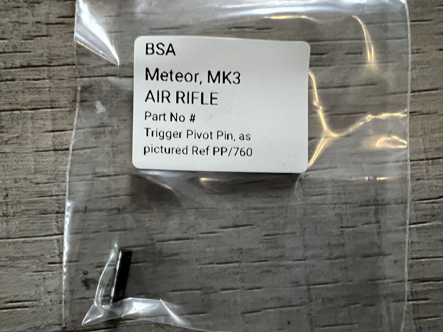 BSA – METEOR MARK 3/MK3, AIR RIFLE Part No # TRG PIVOT, MARK3-TRIGGER ...