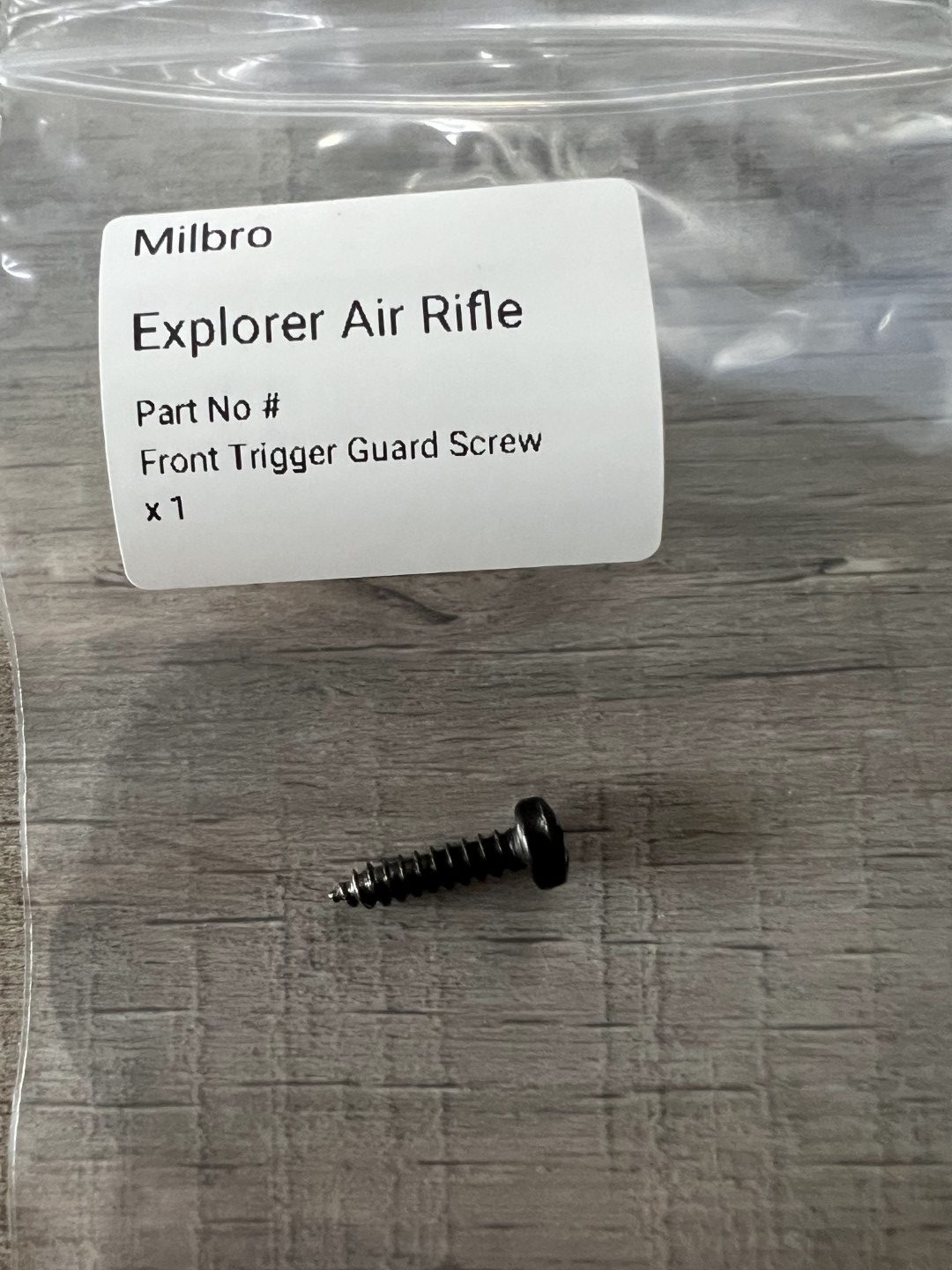 MILBRO – EXPLORER, AIR RIFLE Part No # FRTRGS, FRONT TRIGGER GUARD ...